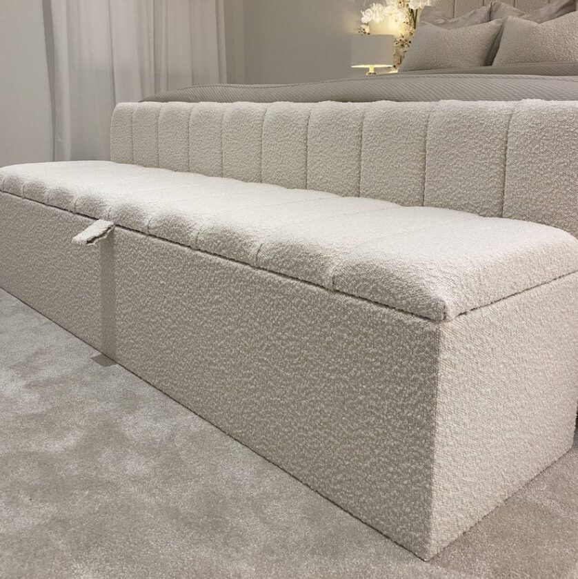 Boucle Panel Ottoman Box | Luxury Furniture | Amare Living